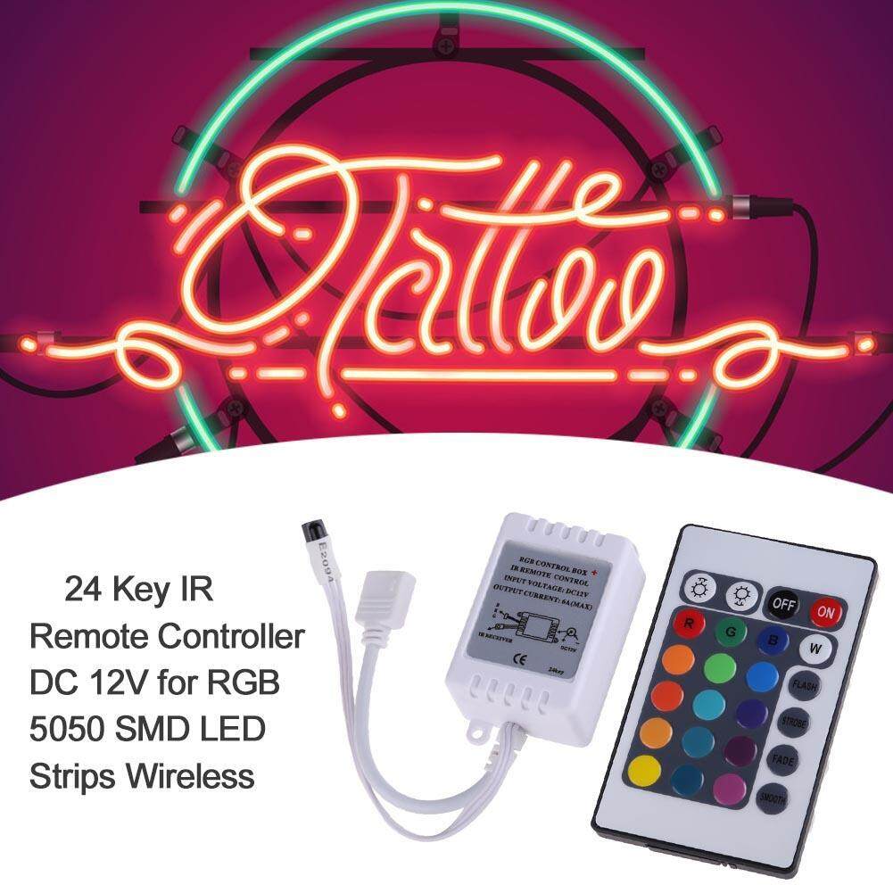 24 Key IR Remote Controller DC 12VสำหรับRGB 5050 SMD LED Strips ...