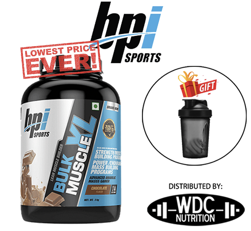 BPI Bulk Muscle 5.75 Lbs Mass Gainer, Weight Gainer, Builder Sizing ...