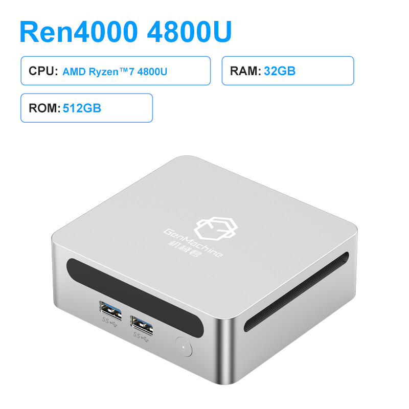 GenMachine New Mini PC AMD Ryzen 7 4800U Windows11 8 Cores 16 Threads ...