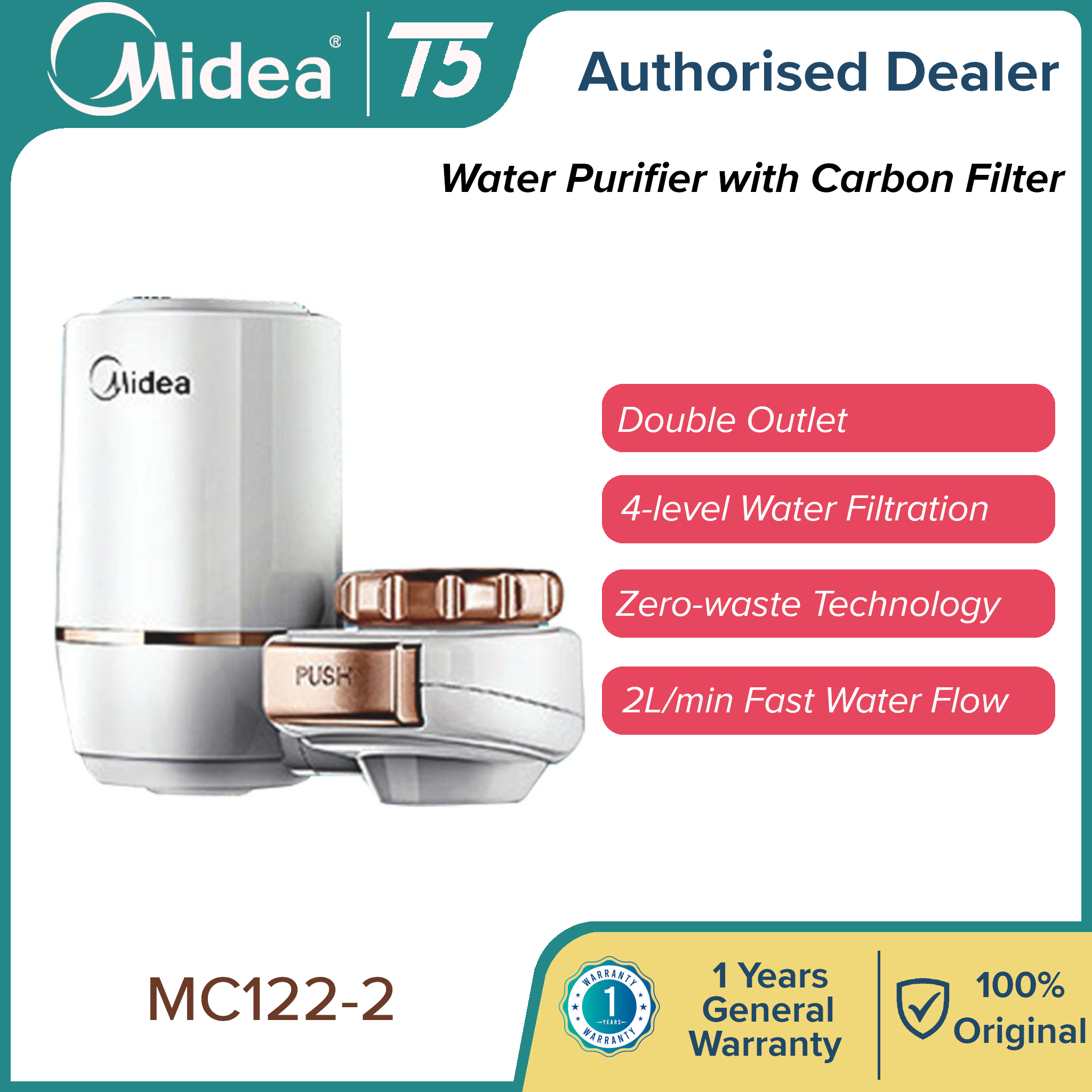 Midea MC122-2 Kitchen & Bathroom Faucet Water Purifier/ Water Tap ...