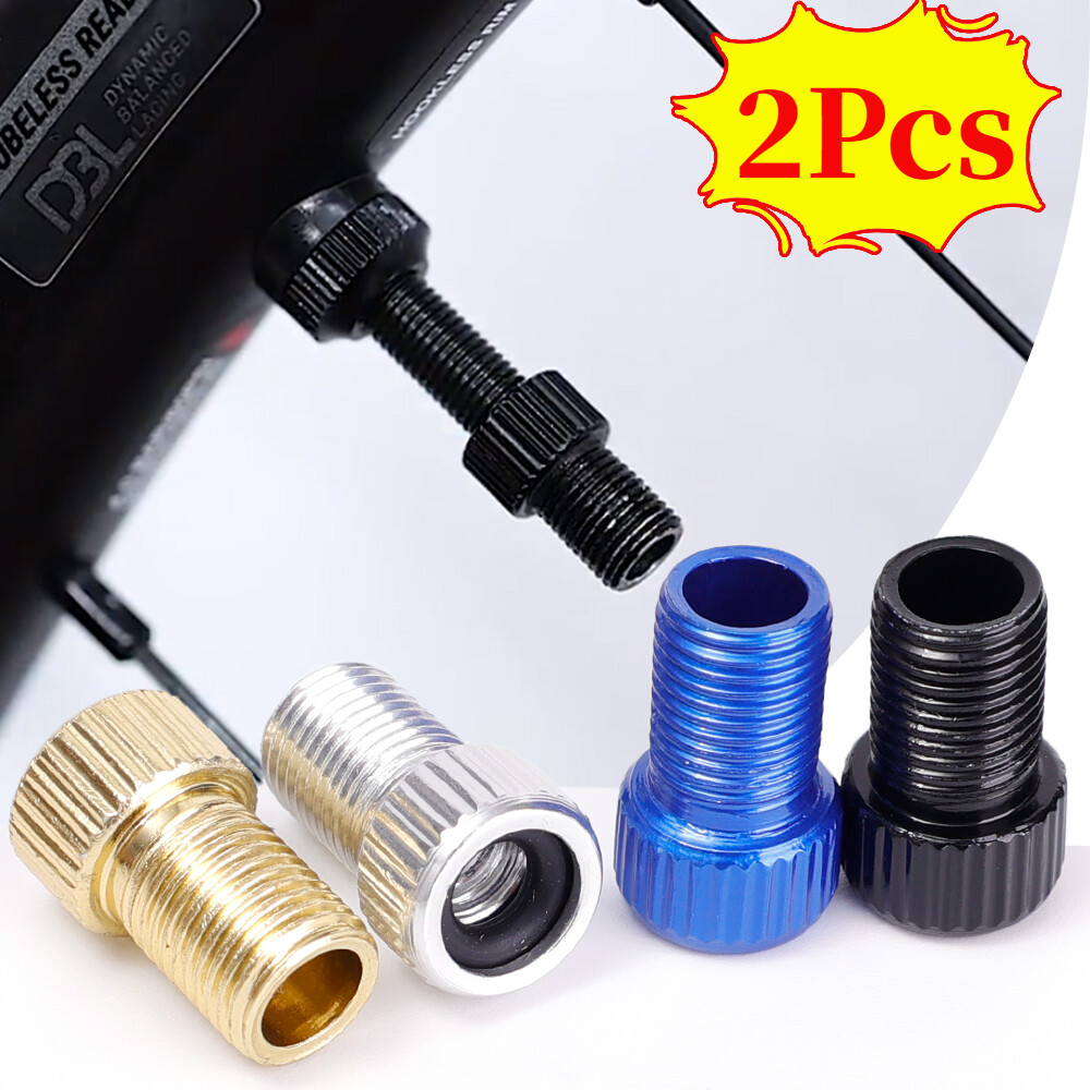 2Pcs Aluminum Alloy Bike Valve Adapter Convert Presta To Schrader Valve ...