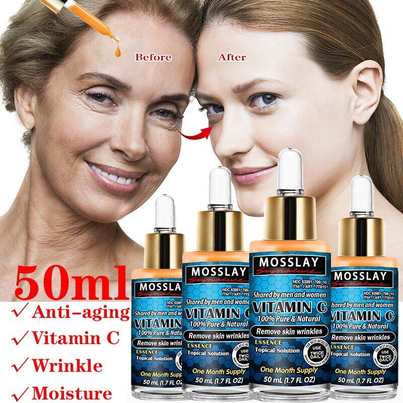MOSSLAY VitaminC Anti-aging Essence Hyaluronic Acid Shrink Pore Facial ...