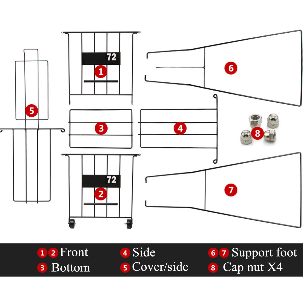 72 Tennis Sport Ball Pick Up Hopper Basket Portable Stand Storage ...