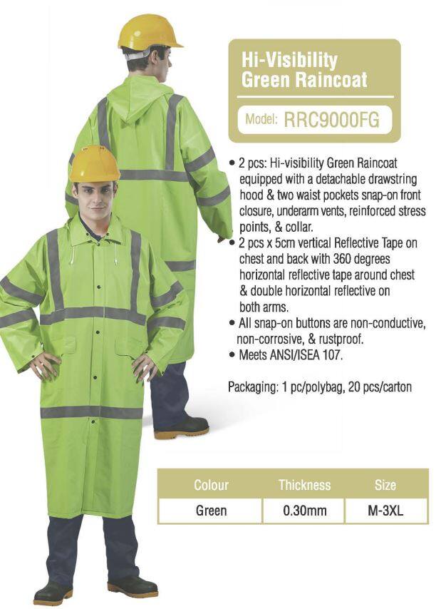 PROGUARD RRC9000FG | HI-VISIBILITY GREEN RAINCOAT | Lazada
