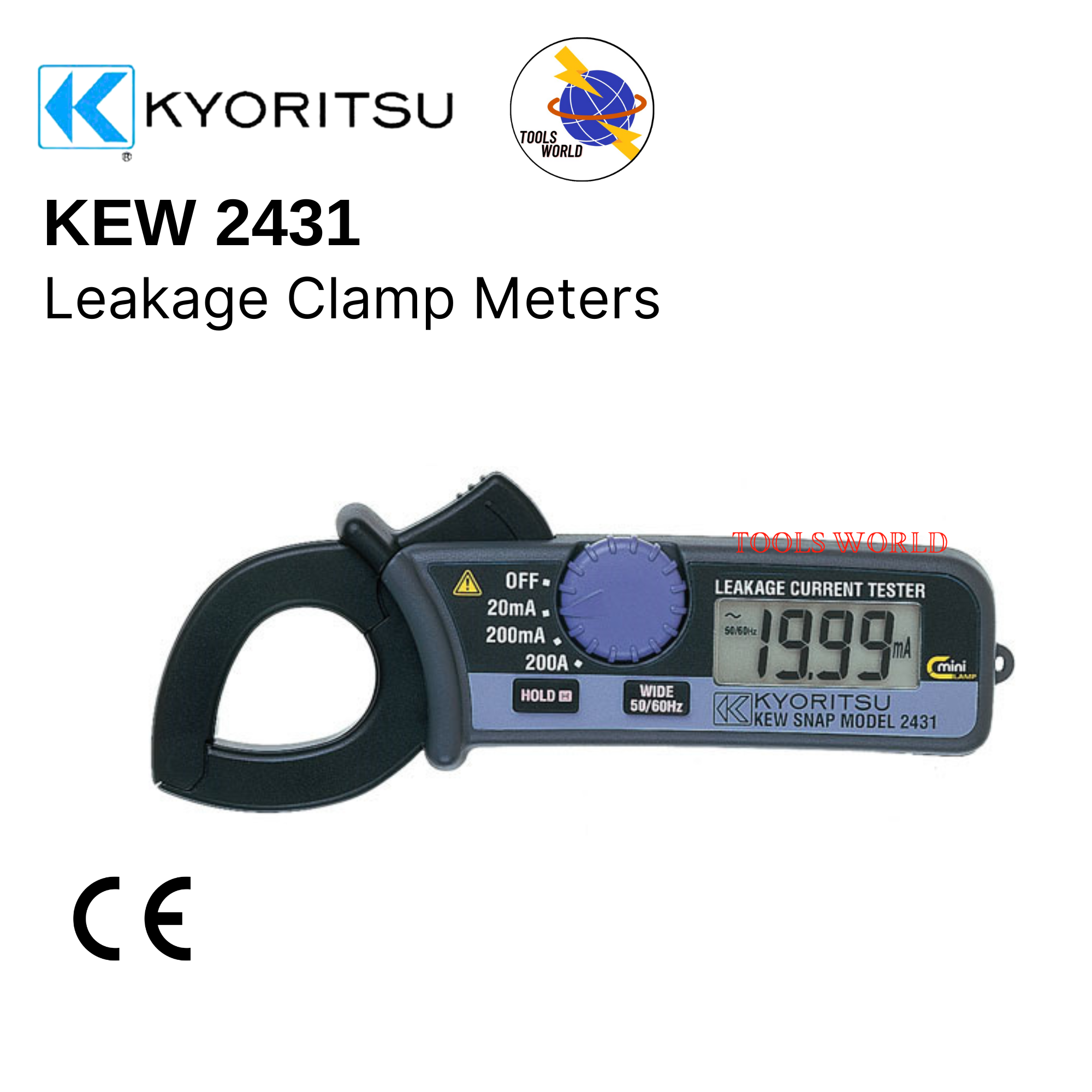 Kyoritsu 2431 Leakage Clamp Meter Leakage Current Tester ~ Original ~ 1 ...