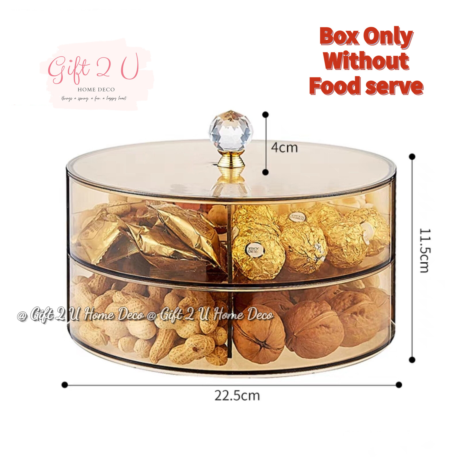 2 layers Nuts Fruit Candy Box Food Container Storage Bekas Gula Kuih ...