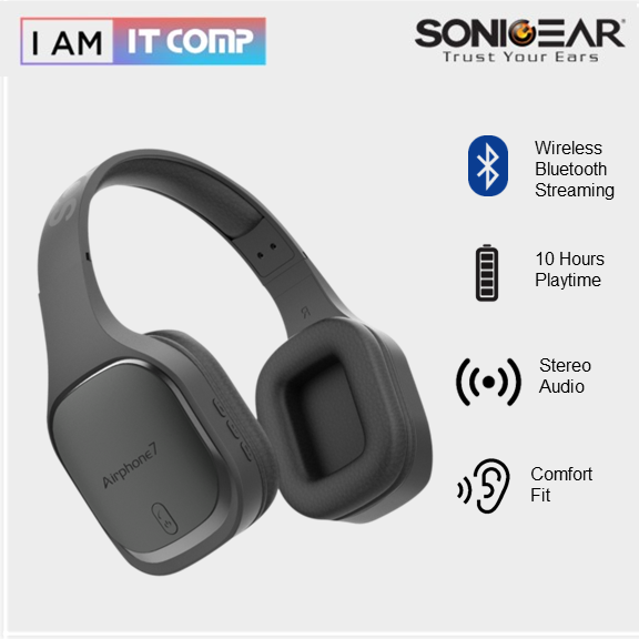 SonicGear Airphone 7 Bluetooth Headphones With Mic | Lazada