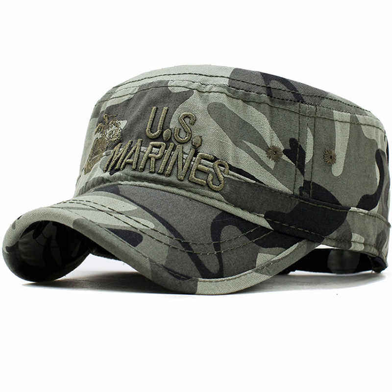 Fashion United States US Marines Corps Cap Hat Military Hats Flat Top ...