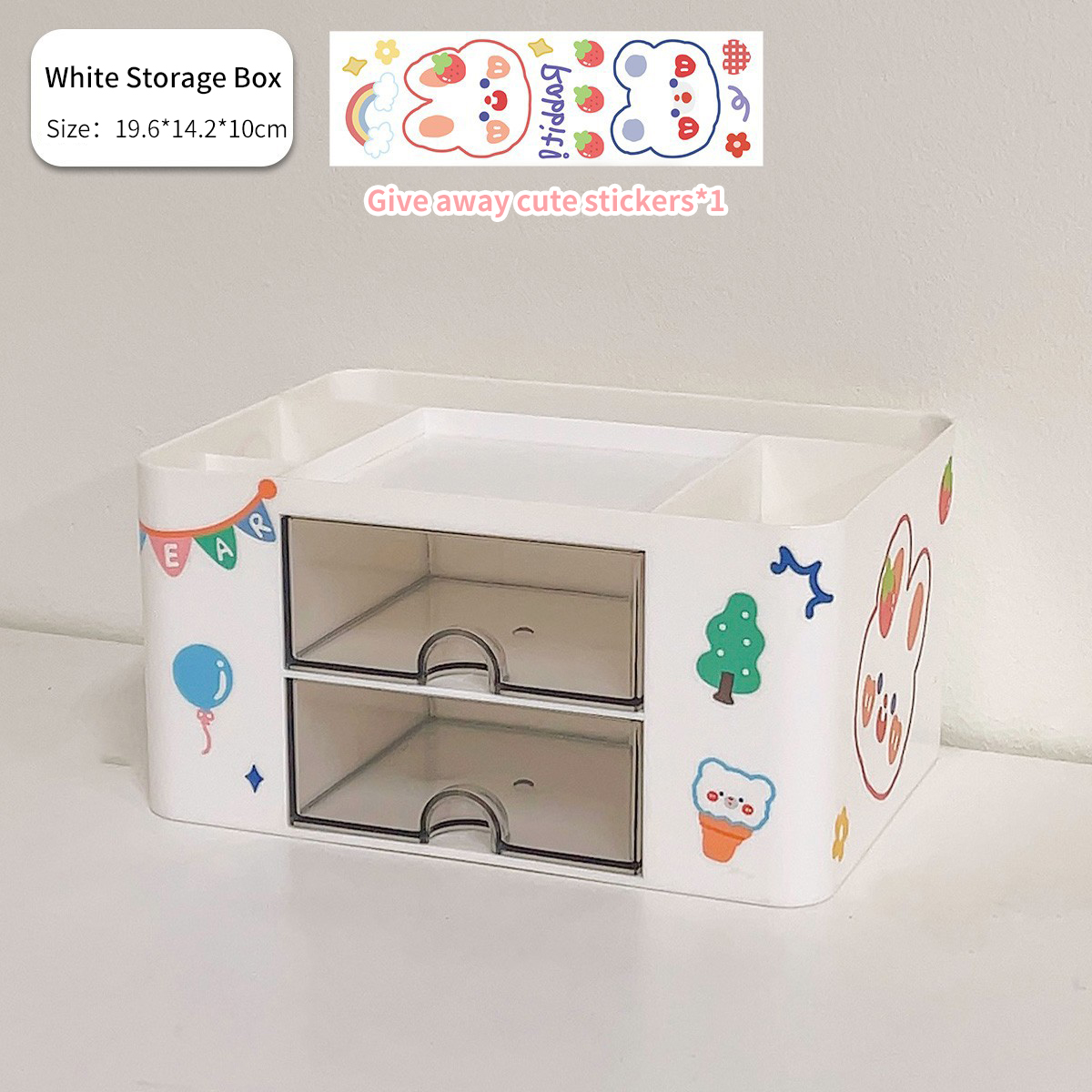 Desktop Penholder Cute Large Capacity Drawer Style Sorting Box Student ...