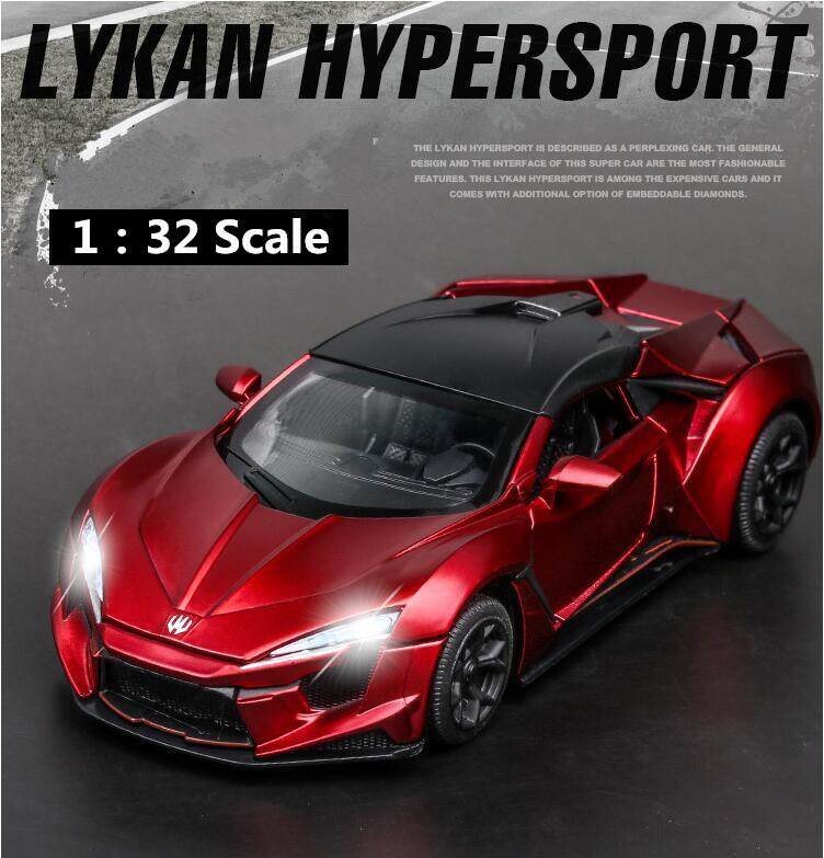 1:32 Lykanโมเดลรถเหล็กโมเดลรถยนต์เสียงและแสงรถลากโมเดลรถยนต์คอลเลกชัน ...