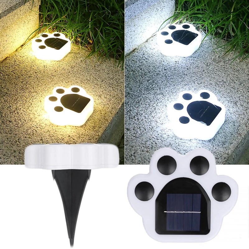 พลังงานแสงอาทิตย์อุ้งเท้าหมี Footprint ไฟ LED เส้นทาง Patio Garden สวน ...