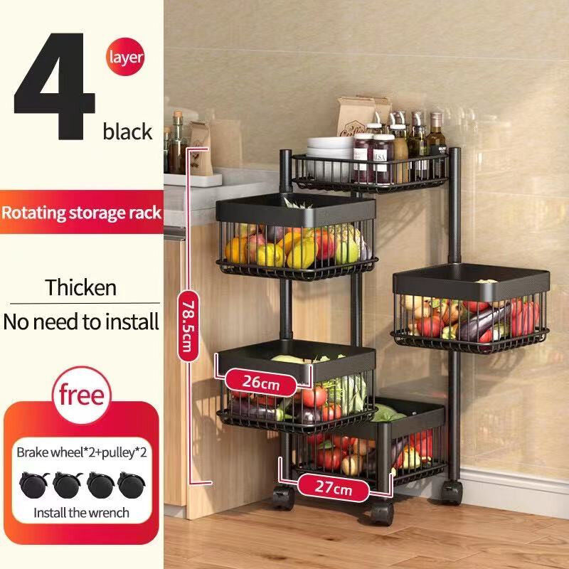 2C Rotate Rack Stainless Steel Rak Dapur Kitchen Basket Rack Vegetable ...