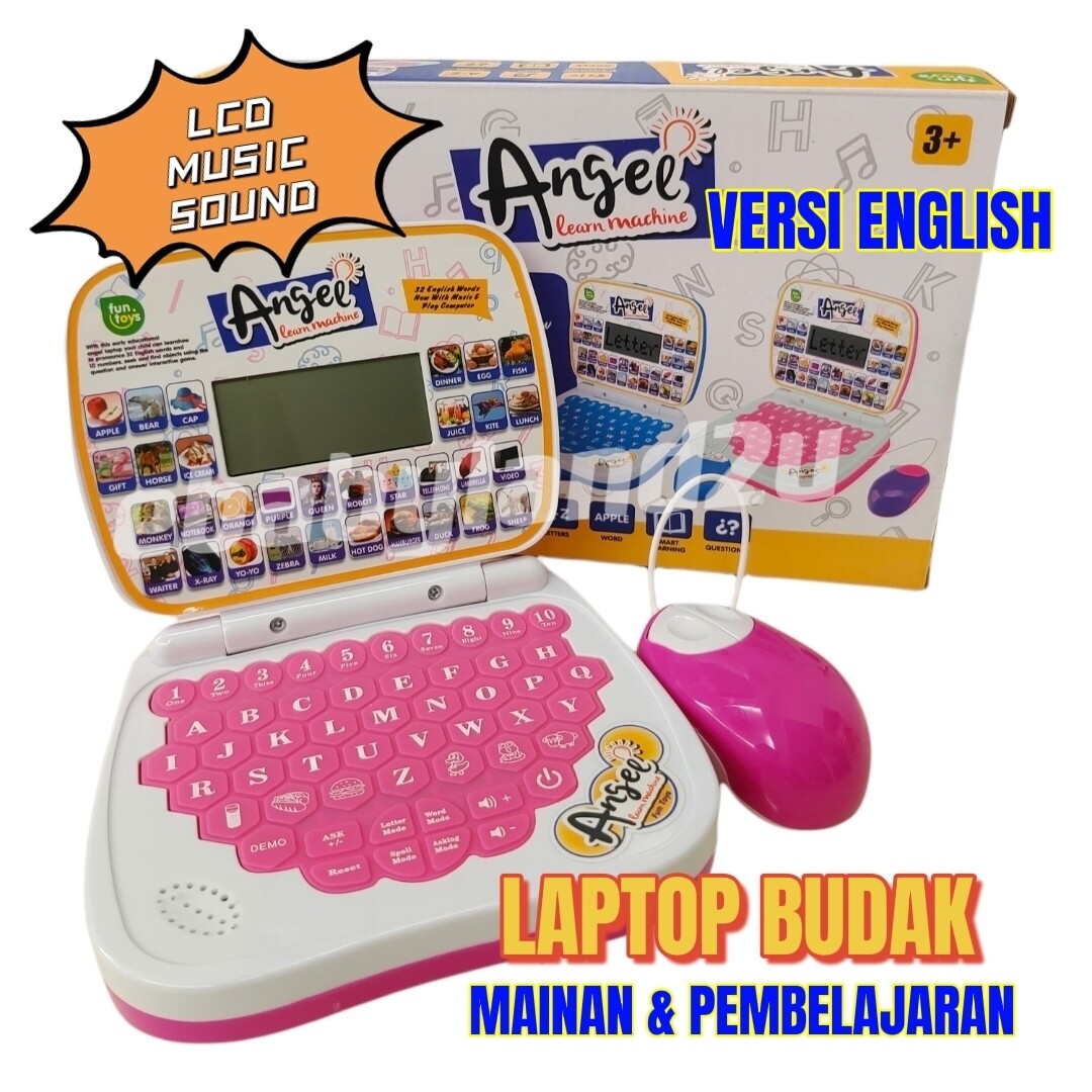 Kids Education Mini Laptop With Screen And Mouse Mainan Budak Learning ...
