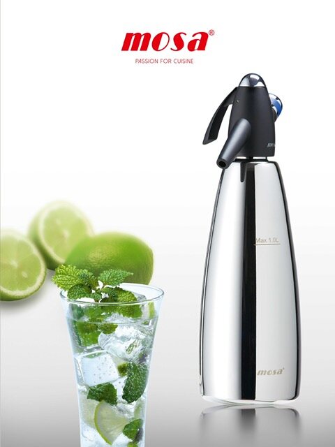 *ORIGINAL MOSA* SODA SIPHON (STAINLESS STEEL BODY) FREE 10 PIECES CO2 ...