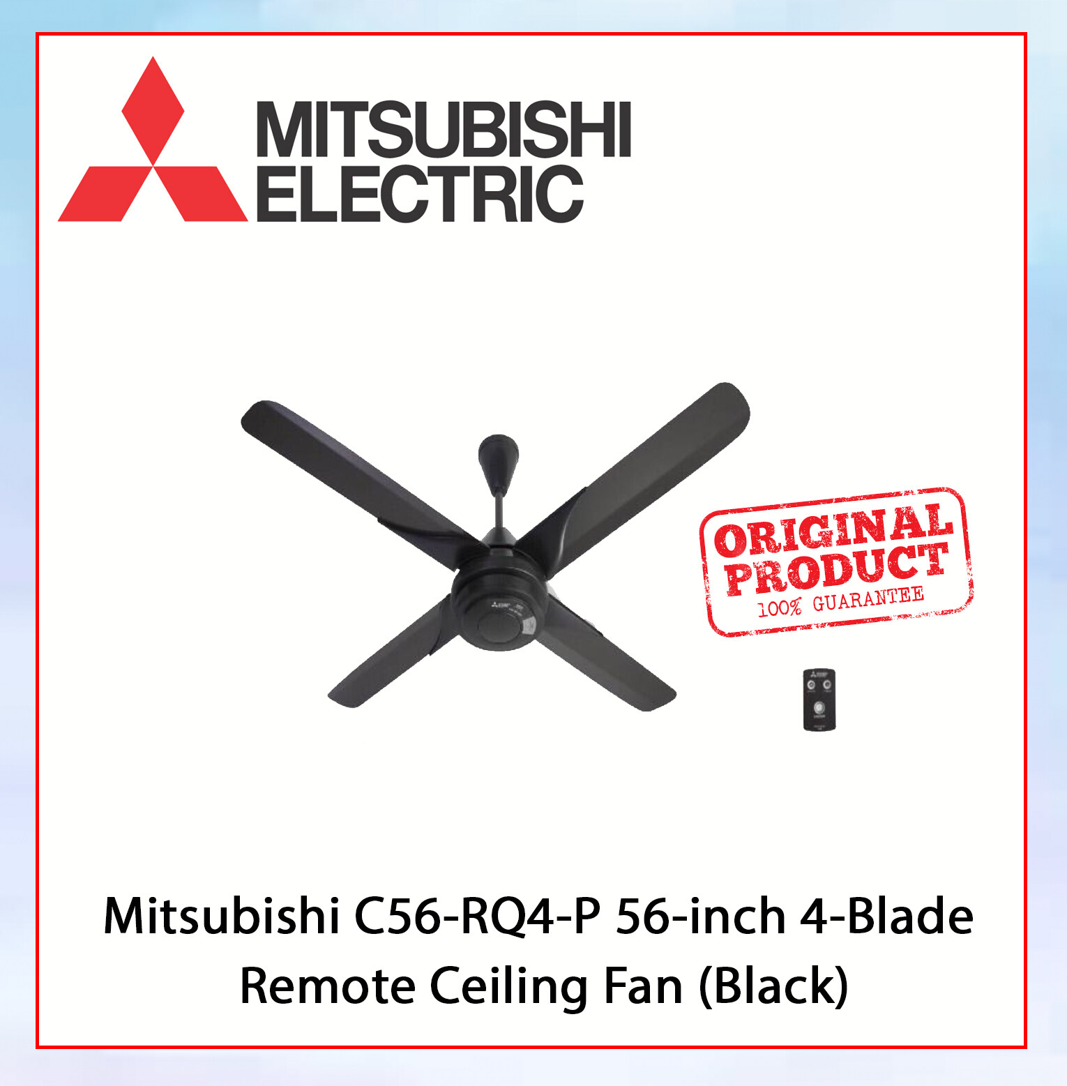 Mitsubishi Ceiling Fan - 4 Blades (56 Inch) C56-RQ4-BK | Lazada