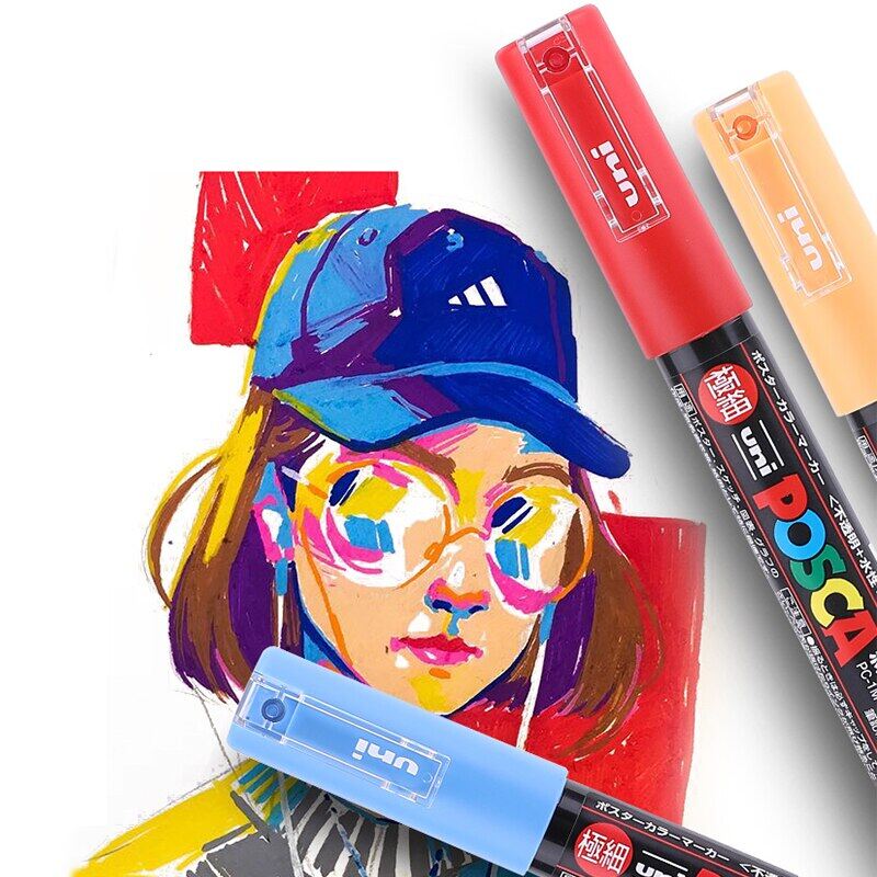 POSCA Marker Pen Set POP Poster Advertising Graffiti Pen PC-1M PC-3M PC ...