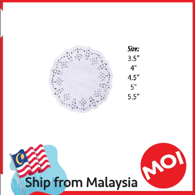 Paper Doyley kertas Doyles 250pcs size 3.5,4, 4.5, 5, 5.5 | Lazada