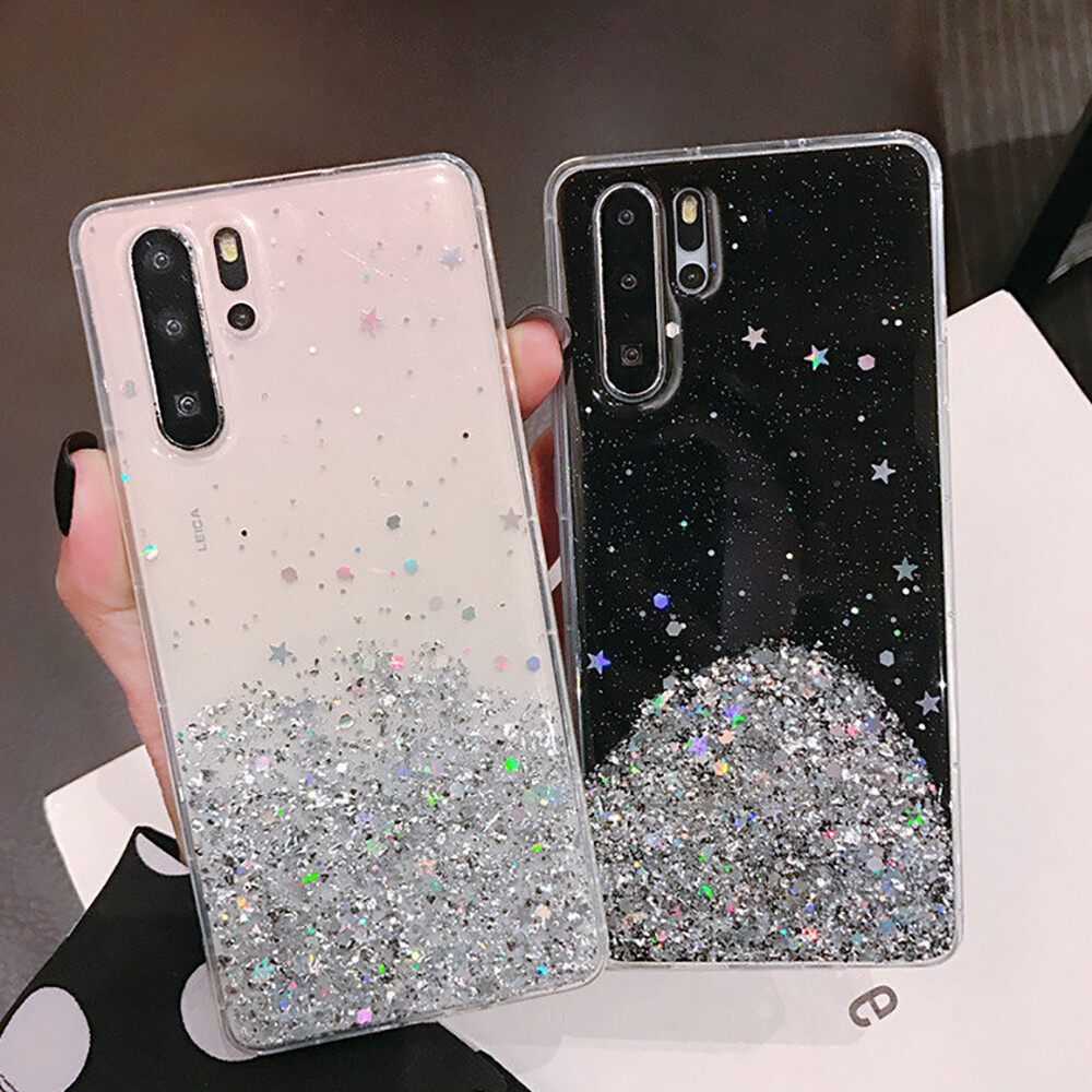 Case สำหรับ Huawei P30 Lite Pro ส่องแสงฟอยล์สีเงินดาว Case สำหรับ ...