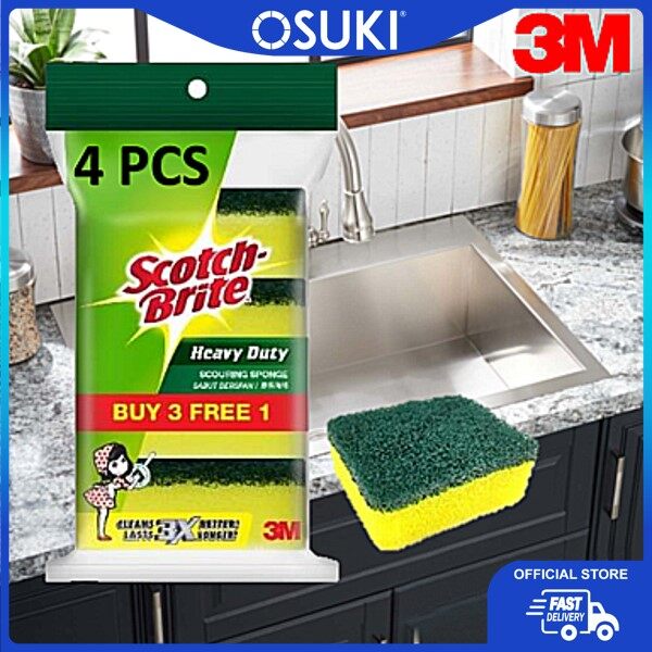 3M Scotch Brite Scouring Sponge (4pcs/pack) | Lazada
