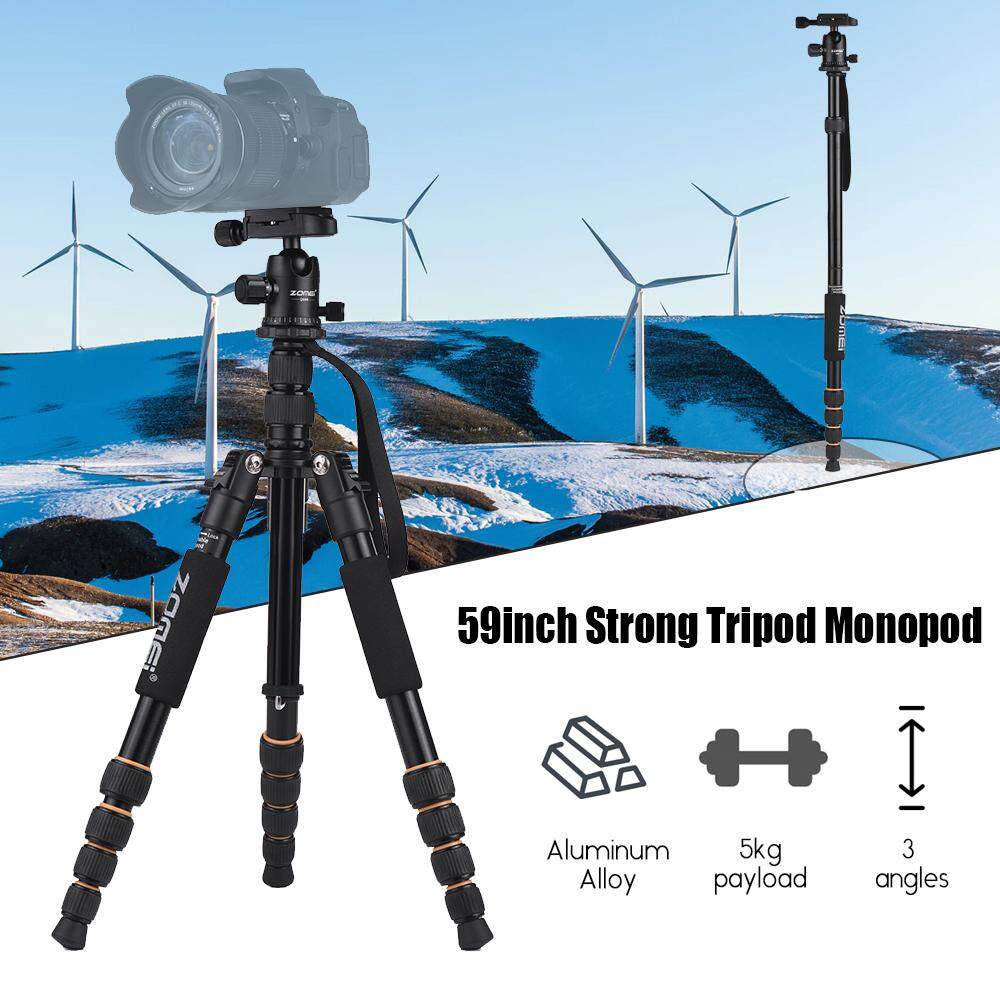 ZOMEI Q666 59inch Compact Travel Portable Aluminum Alloy Camera Tripod ...