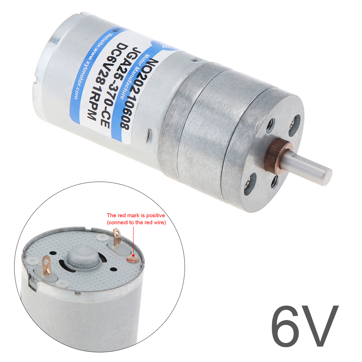 DC 6V JGA25-370 High Torque Gear Motor Electric Gear Motor Low Speed ...