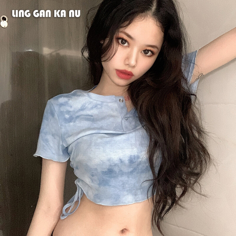 LING GAN KA NU กางเกงยีนส์สตรีทรงตรง 2022 แฟชั่นยุโรปและอเมริกาลายหลุม ...