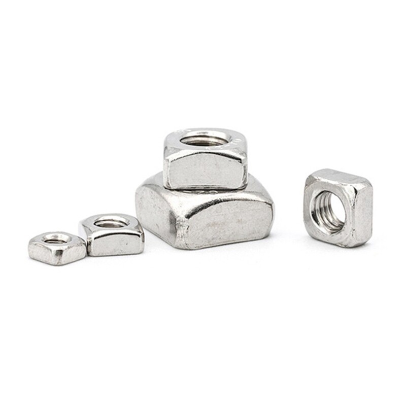 150Pcs/Set Square Nuts Assortment Kit with Plastic Box Stainless Steel ...