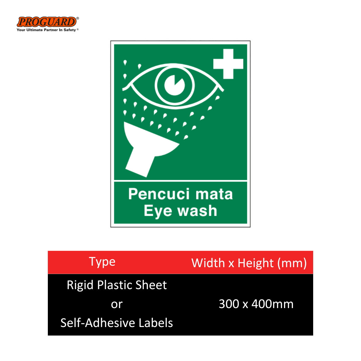 Eye wash Pencuci Mata Safety Sign Factory Indoor Outdoor Work Place PVC ...