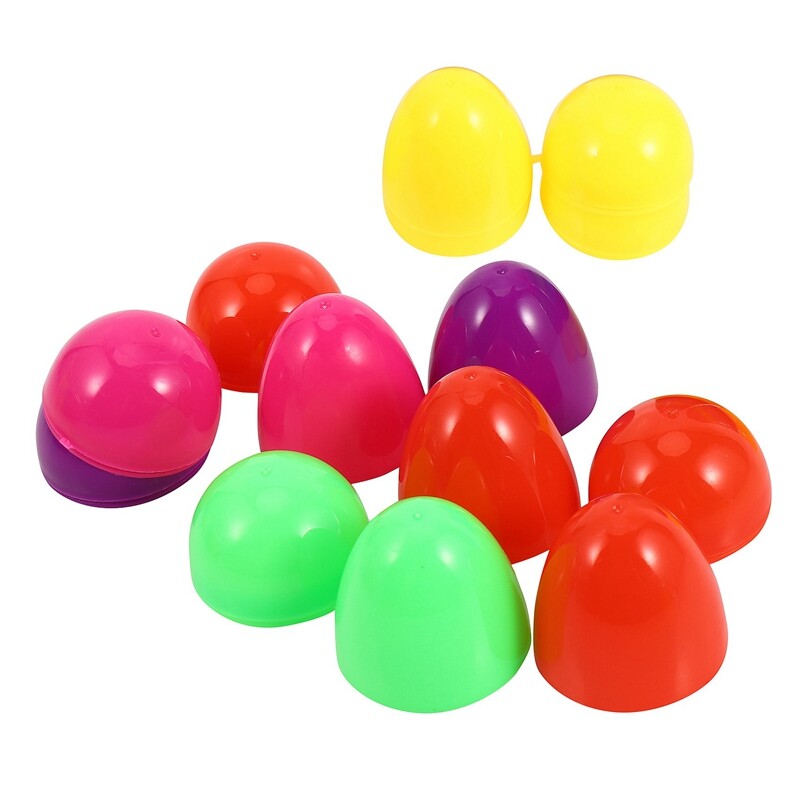 60Pcs Fillable Plastic Easter Egg Hunt Party Supply Pack Assorted Color ...