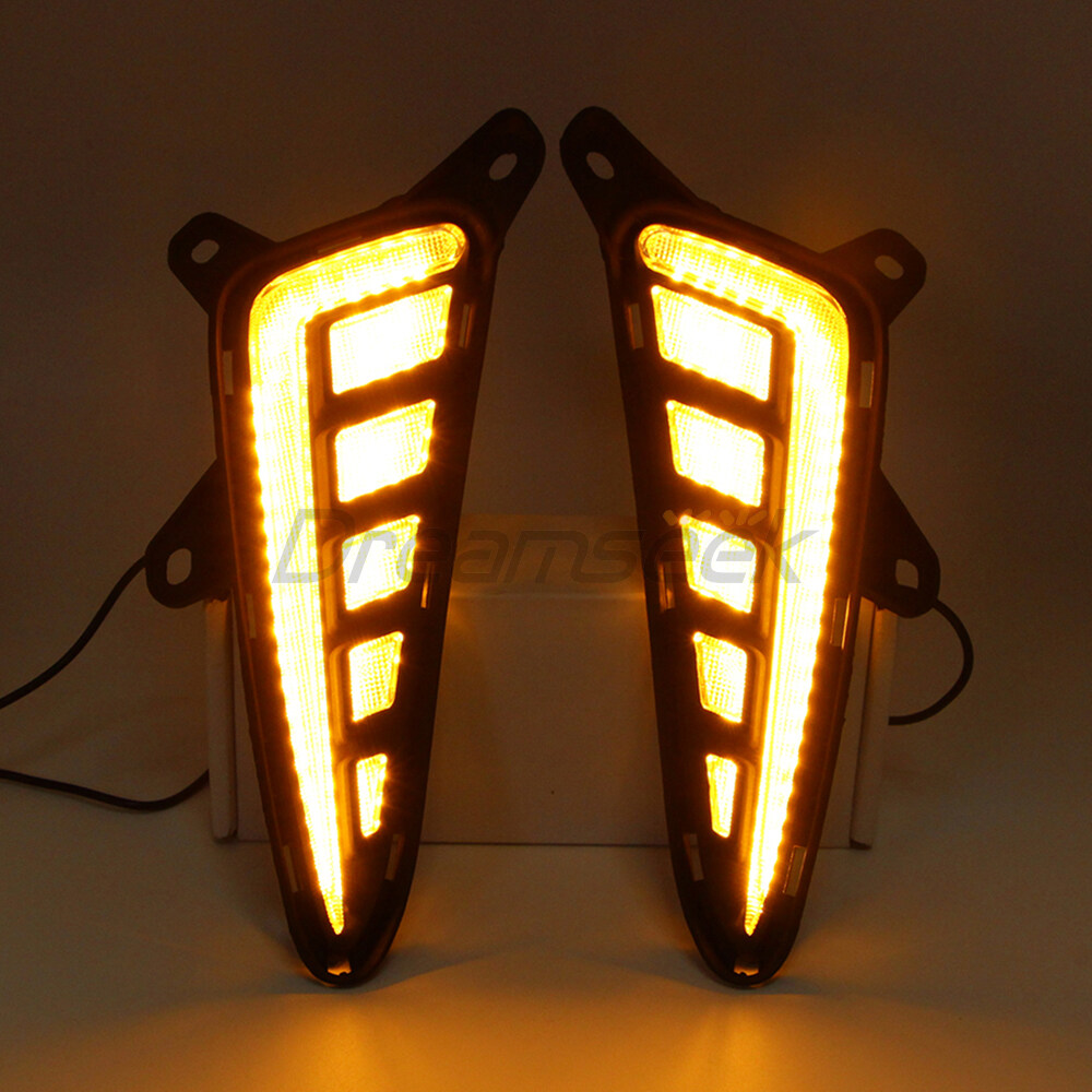 LED DRL Fog Light for Toyota C-HR CHR 2017 2018 2019 Daytime Running Light with Dynamic ...