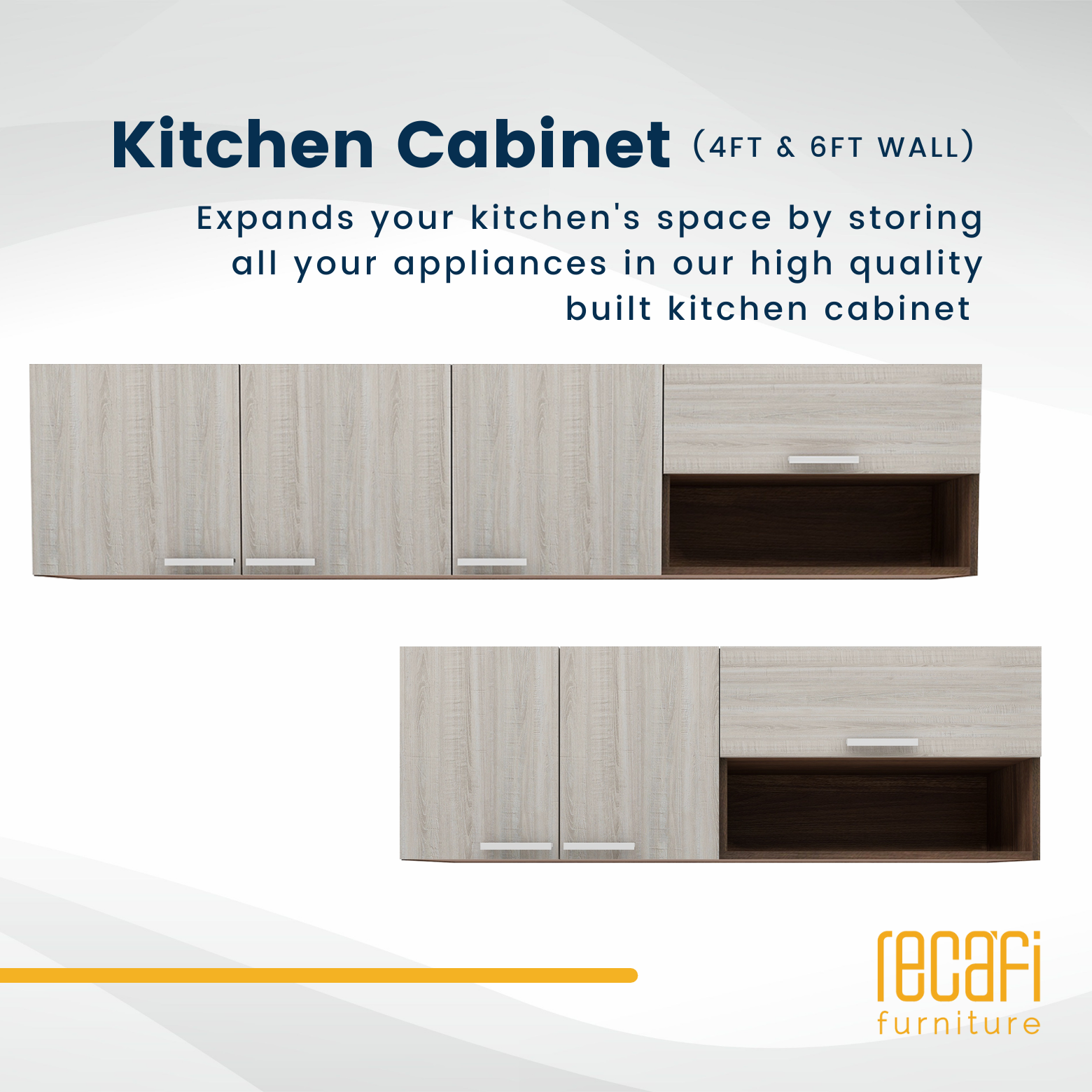Recafi Furniture 4FT/6FT Wall Unit Kitchen Cabinet (Walnut Color) | Rak ...