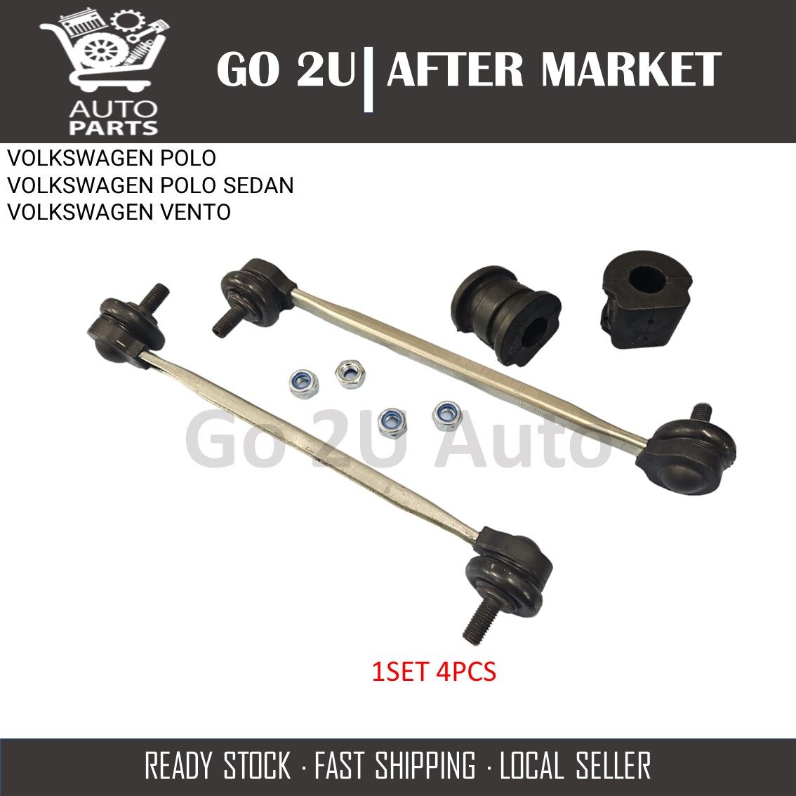 FRONT STABILIZER LINK AND BUSH 1SET 4PCS - VOLKSWAGEN POLO / POLO SEDAN ...