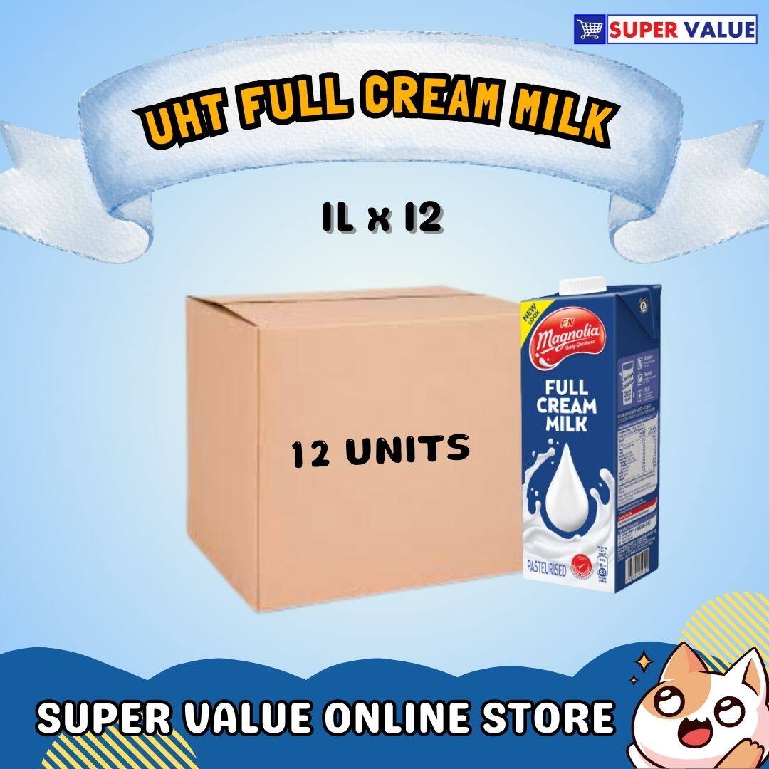 F&N Magnolia UHT Milk Series Full Cream - 1L x 12, 200ml x 24 Carton ...