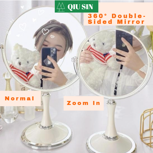 [2 in 1]Double Side Mirror (ZOOM IN & Normal Mirror) -VINTAGE STYLE ...