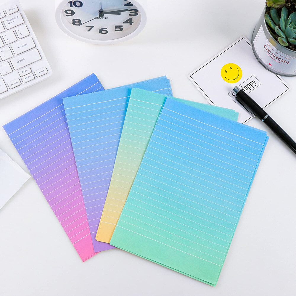 UJYU สำหรับอุปกรณ์สำนักงานในบ้านนักเรียน Gradient กระดาษมีเส้นที่มี ...