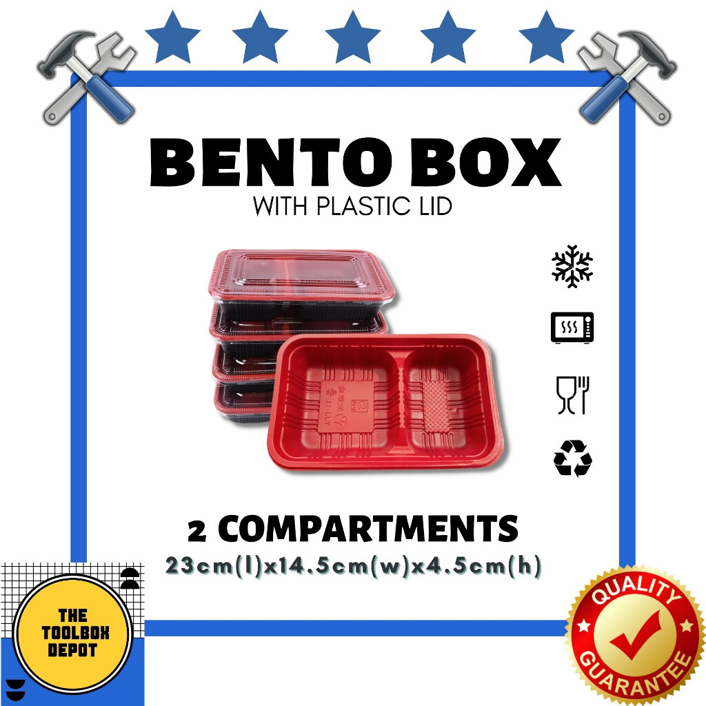 Bento Box Trays 1 | 2 | 3 | 4 | 5 Division/Compartment w/ Lid [25pcs ...