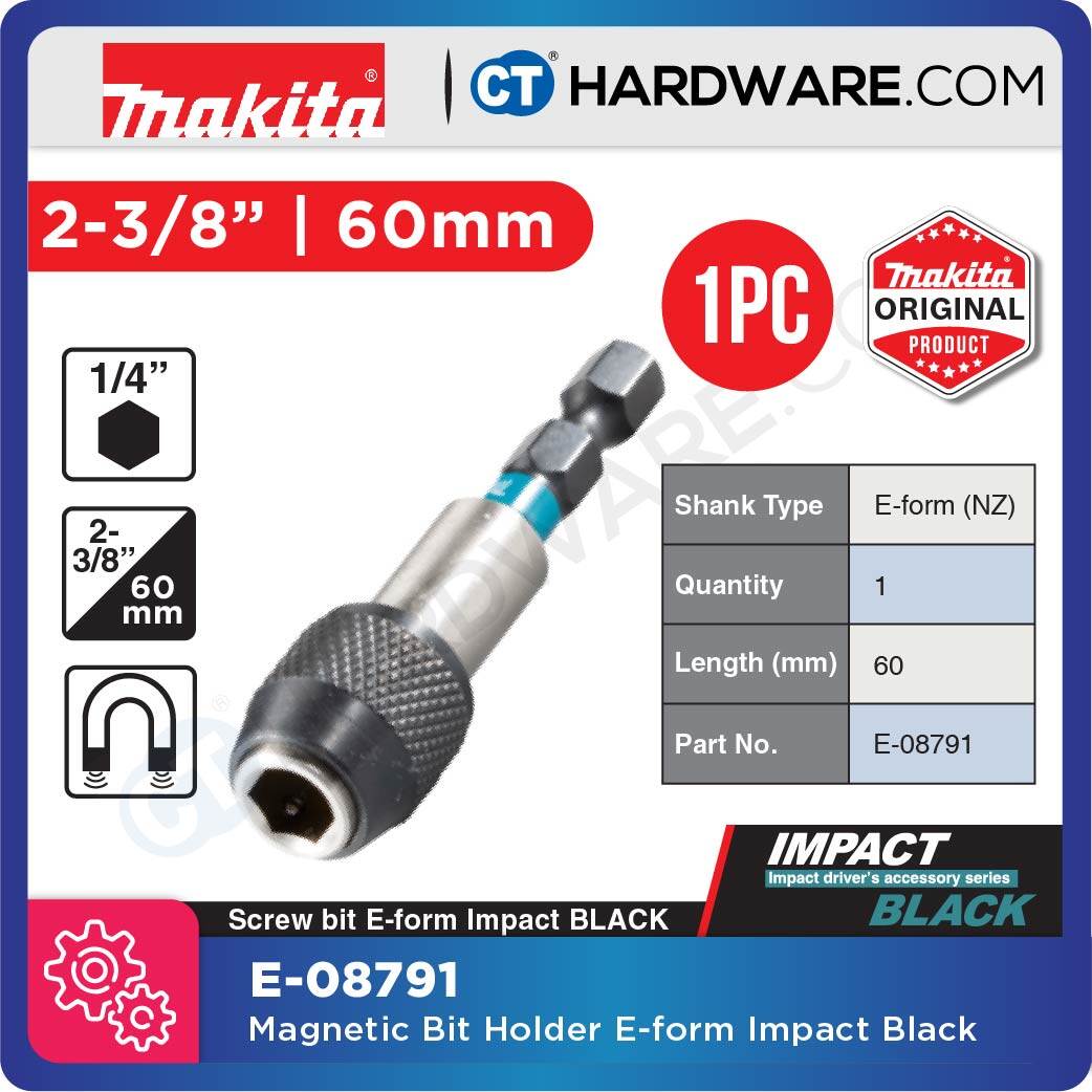 MAKITA E-08791 E-FORM IMPACT BLACK SLEEVE CHUCK MAGNETIC BIT HOLDER ...