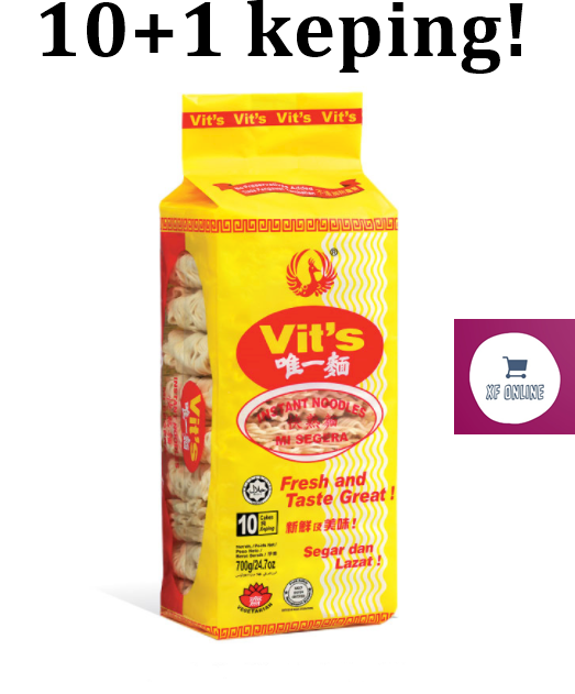 Vit's Mee Instant Noodle 700g Economy Pack (Mi Segera 10+1 keping) | Lazada