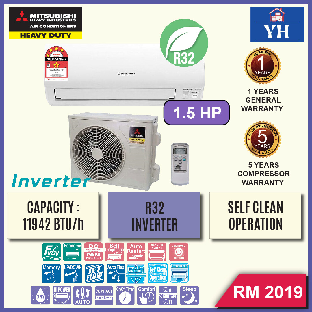 Mitsubishi Heavy Duty 1.5 HP R32 YXP Series Inverter Air Conditioner ...