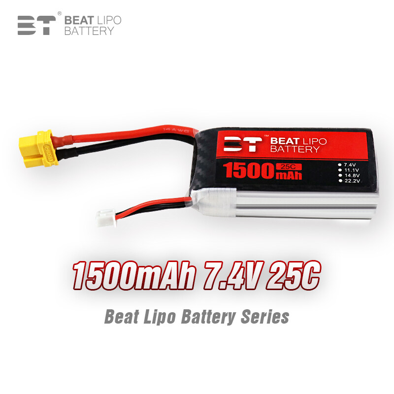 BTLIPO LiPo แบตเตอรี่ ปลั๊ก XT60 สำหรับ RC รถ รถบรรทุก เฮลิคอปเตอร์ 1500mAh 2S 7.4V 25C Lipo ...