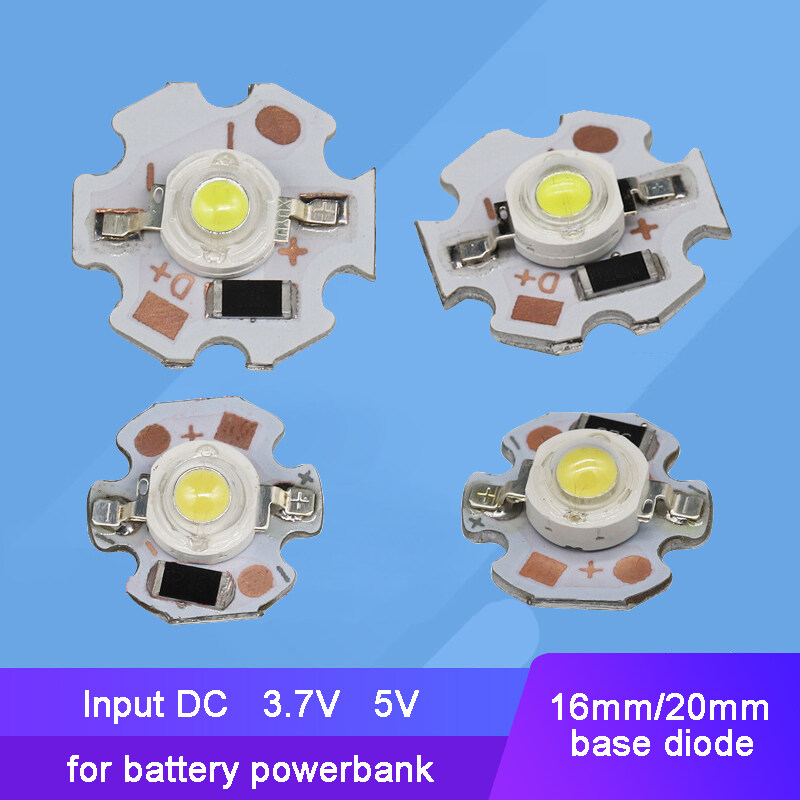 10ชิ้นอินพุต3.7V 5V 1W 3W ไฟลูกปัดไฟ LED เต็มสเปกตรัมสีขาวเขียวสีฟ้าสดสีแดง + ฐานดาว20มม. ...