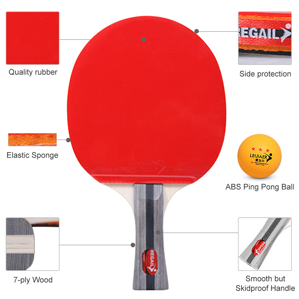 Quality Ping Pong Paddles Table Tennis Rackets 2 Ping Pong Bats Long ...