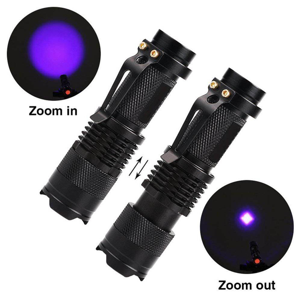 Portable UV Flashlight Ultraviolet LED Light Zoom Mini Torch Light ...