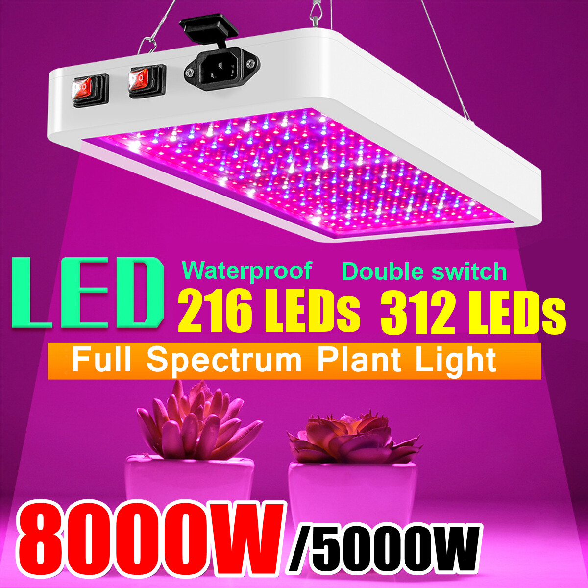 8000W/5000W LEDพืชสเปกตรัมเต็มUV Grow Lightโคมไฟผักสำหรับพืชไฮโดรพอนิก ...