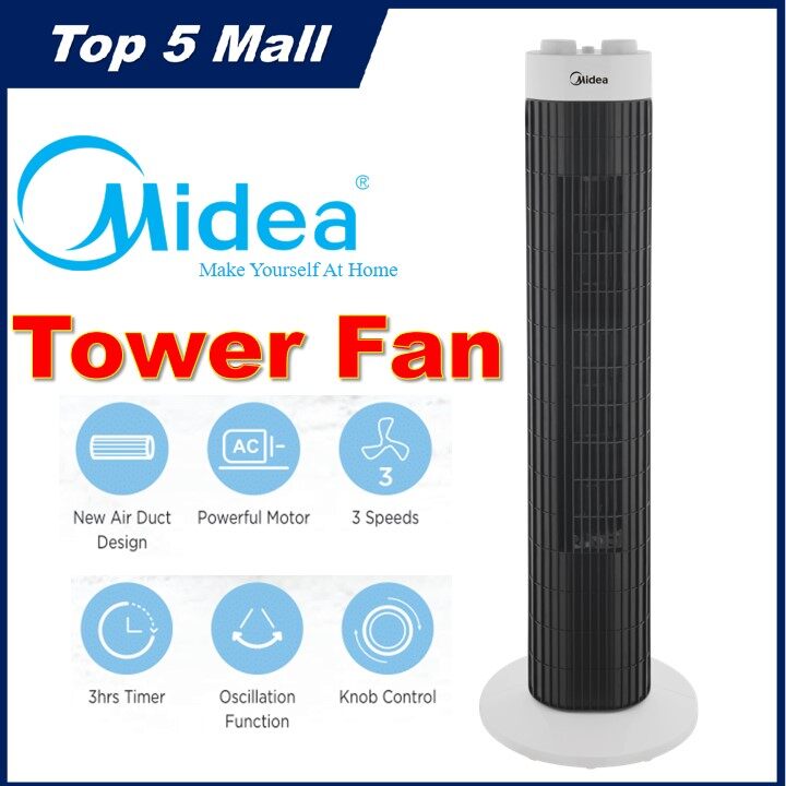 Midea Tower Fan with 3 Speed Setting MTF-101K | Lazada