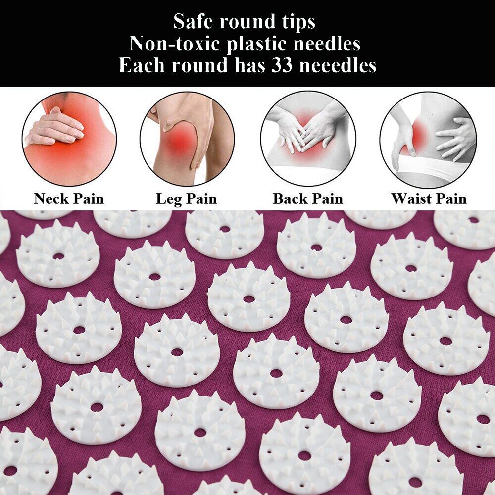 Massager Cushion Massage Yoga Mat Acupressure Relieve Stress Back Body ...