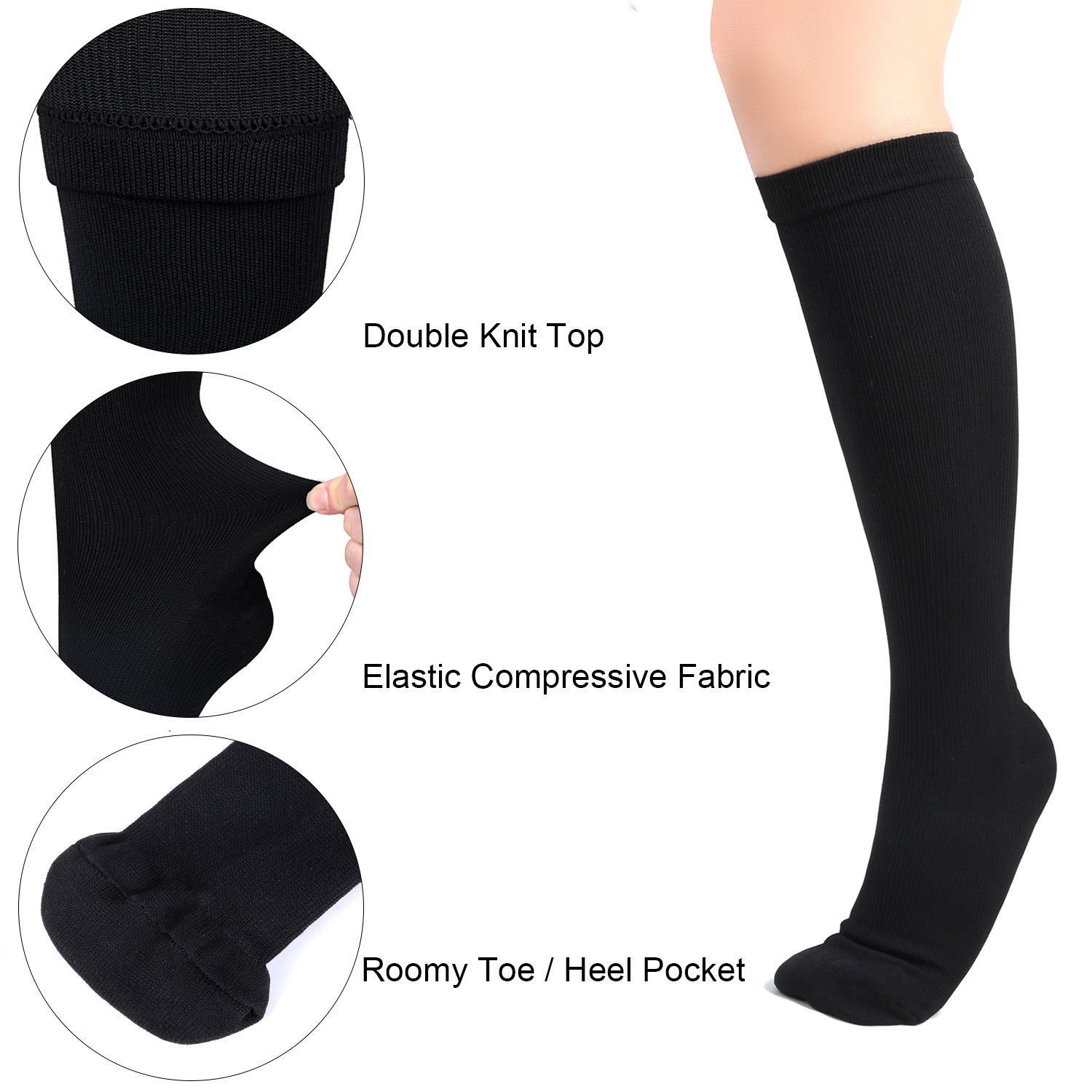 3 Pairs Compression Socsk Men Women High Quality Compression Stocking ...