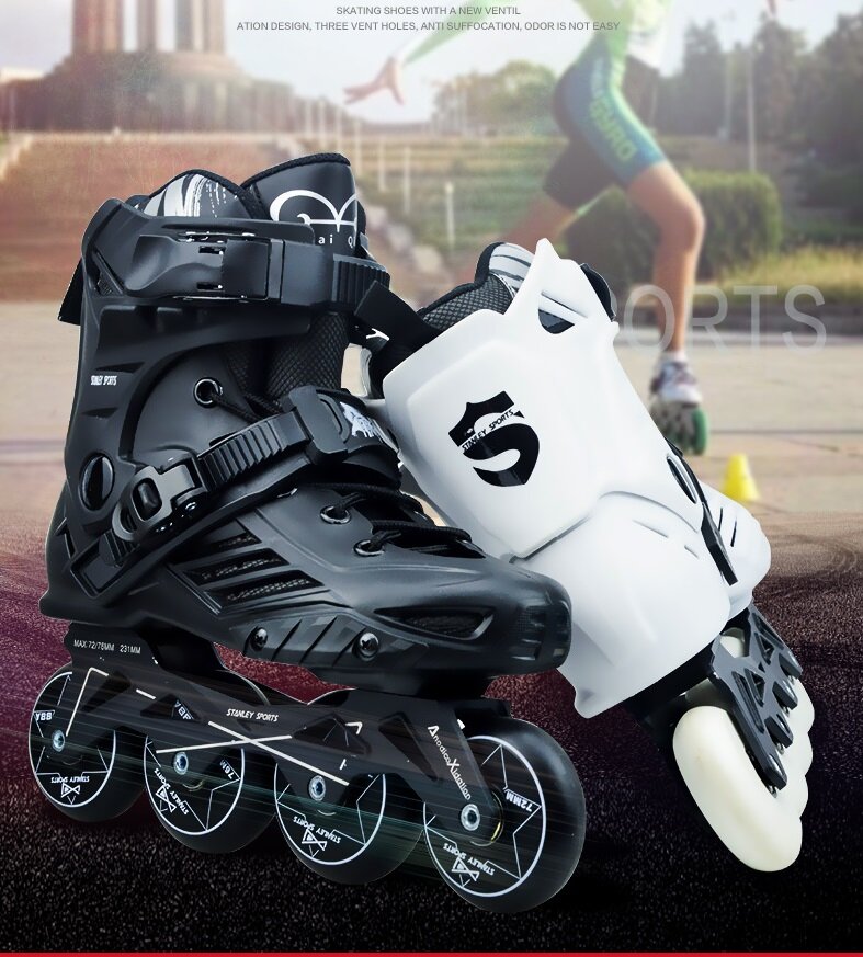 35-46 professional figure flat rollerblades roller skates shoe adult ...