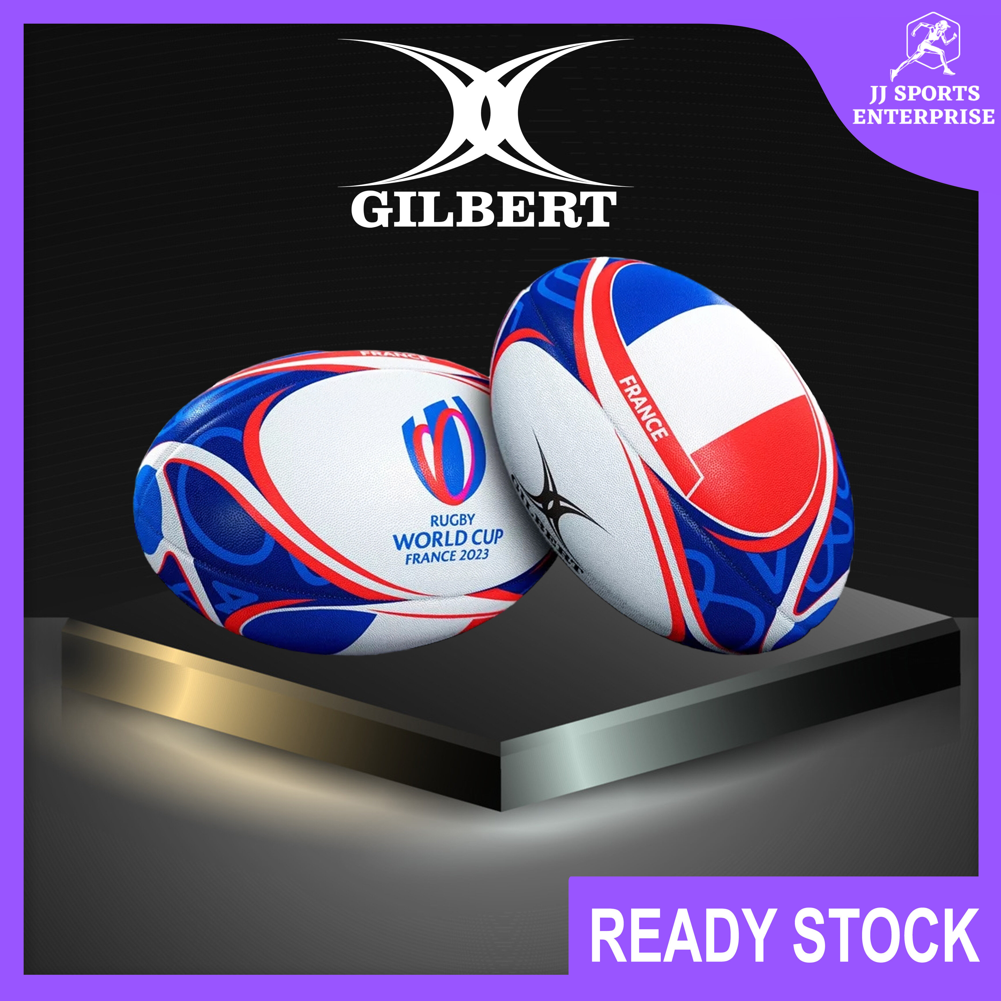 Gilbert Rugby Ball RWC 2023 Flag France (Size 5) Gilbert Rugby Ball ...