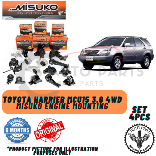 TOYOTA HARRIER MCU15 3.0 4WD 100% ORIGINAL MISUKO ENGINE MOUNTING (SET ...